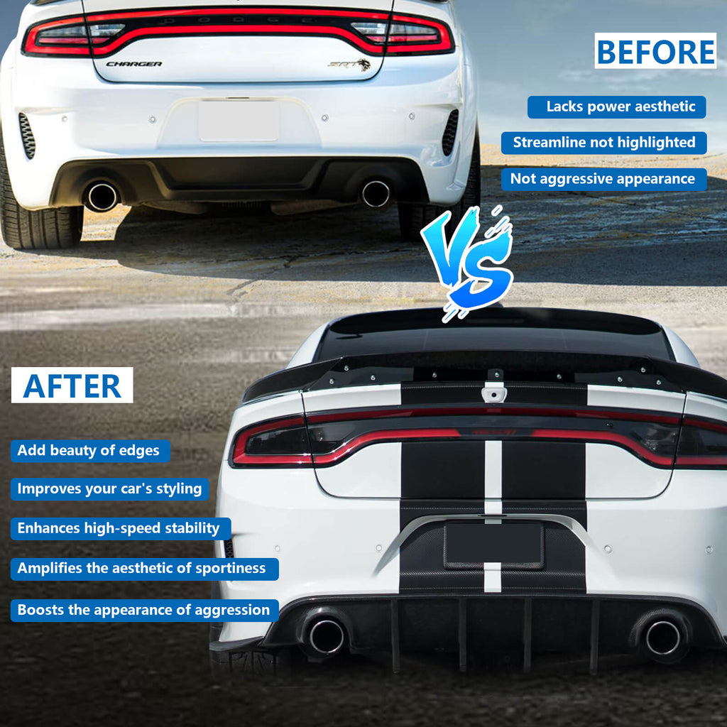 2015-2023 Dodge Charger Rear Diffuser SRT Rear Bumper Lip Valance Spli
