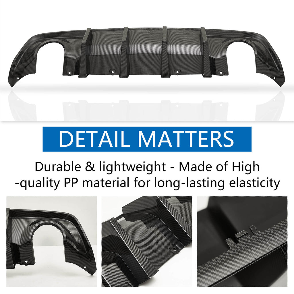 Dodge Charger 2020-2023 Widebody Rear Diffuser with 4 Shark Fin Carbon