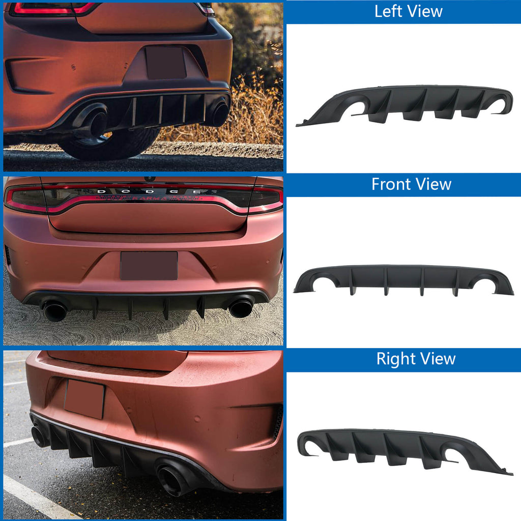 2015-2023 Dodge Charger Rear Diffuser SRT Valance Splitter OE Matte Bl
