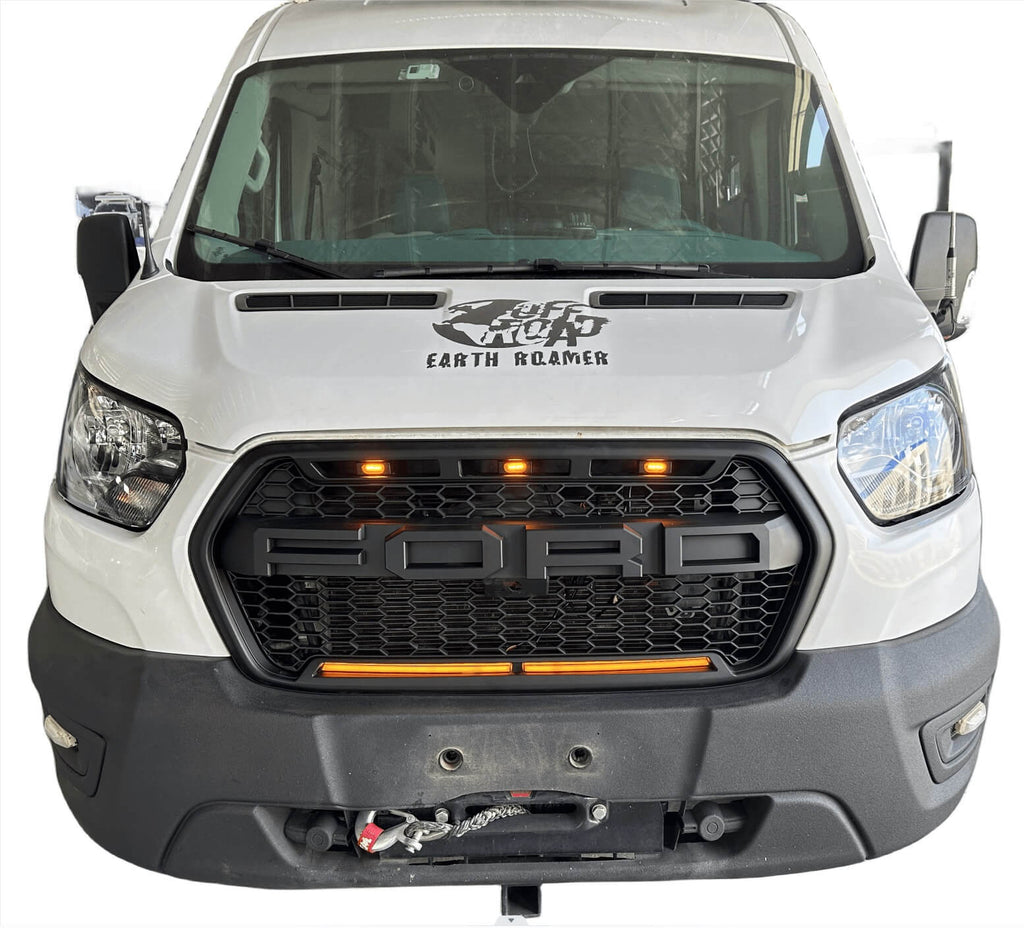 Ford Transit Grille 2020 2021 2022 2023 With Letters and Lights Black