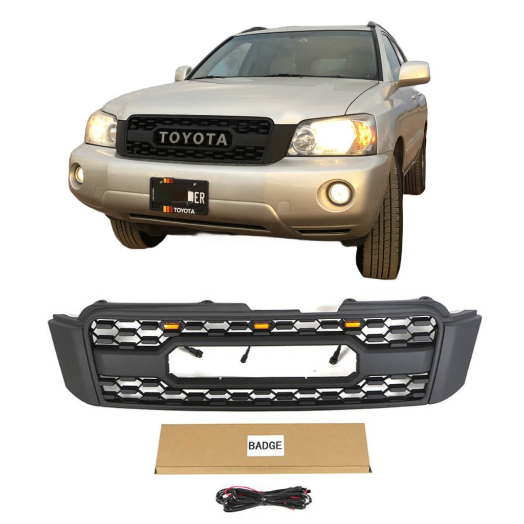 Toyota Highlander Grille 2004-2007 With Letters and Lights