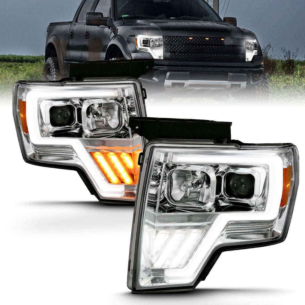 2009-2014 Ford F150 Switchback LED Tube Quad Projector Set