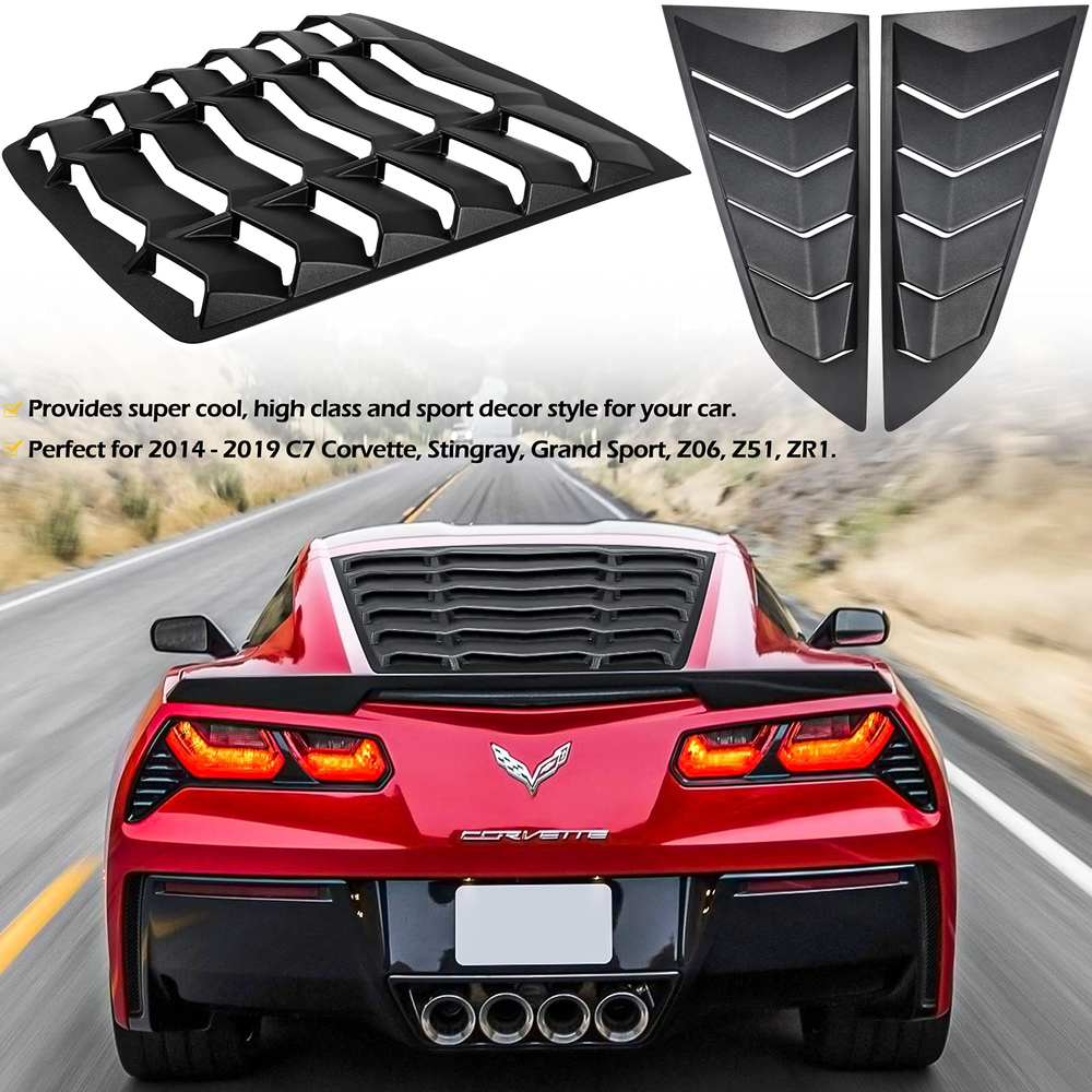Rear&Side Window Louver Sun Shade Cover for Corvette C7 Z06 Z51 2014-