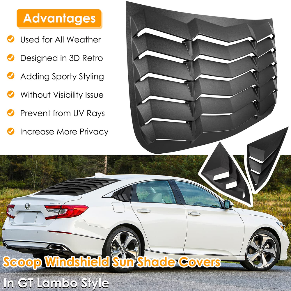 Honda Accord Sedan 2018-2021 GT Lambo Rear & Side Window Louvers Matt