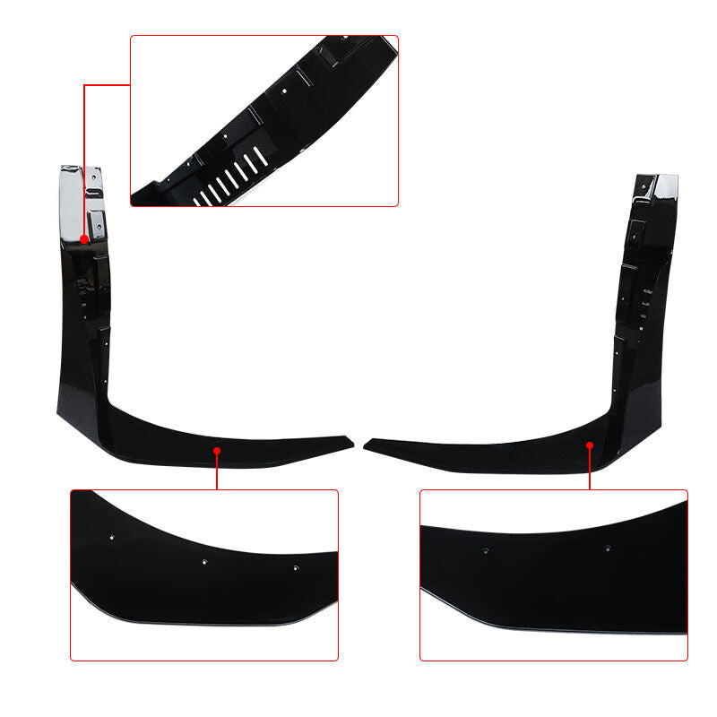 2014-2019 Chevrolet Corvette C7 Front Splitter Side Winglet Gloss Bla