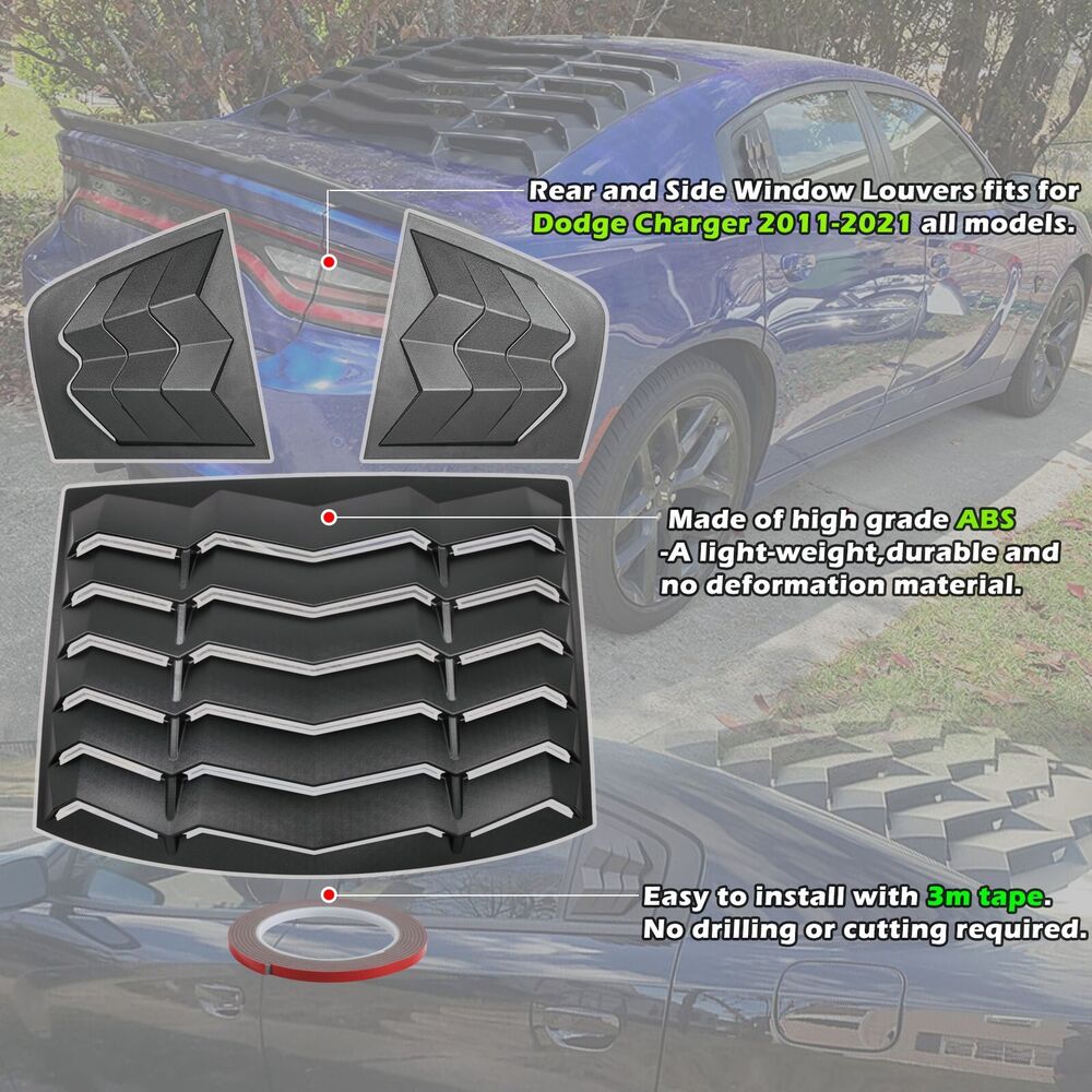 Dodge Charger 2011-2022 SXT/GT/RT/RT Scat Pack Widebody Rear+Side Win